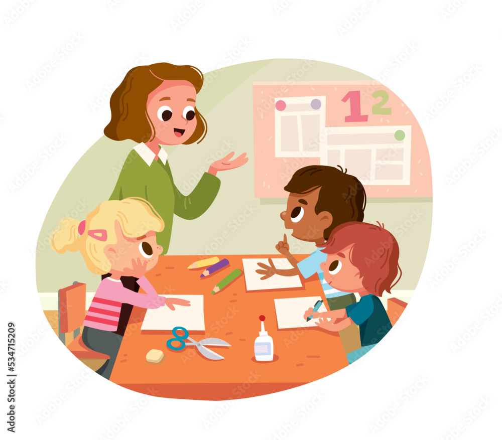 Teacher and kids make paper DIY. Creative Arts and Crafts Classes ... Teacher and kids make paper DIY. Creative Arts and Crafts Classes ...
