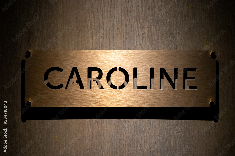 Photo & Art Print Caroline metal name plate golden colour, Matthew