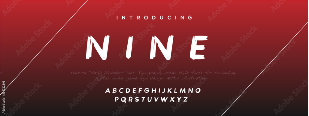 NINE Elegant alphabet letters font and number. Classic Lettering ...