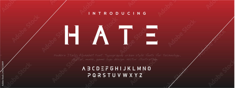 HATE Elegant alphabet letters font and number. Classic Lettering ...