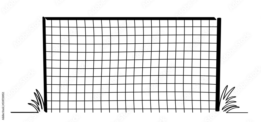 Drawing cartoon football net. rope net icon or logo. Web for soccer ...