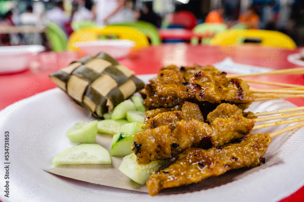 Poster Satay - Malaysia and Singapore traditional hawker food, seasoned ...
