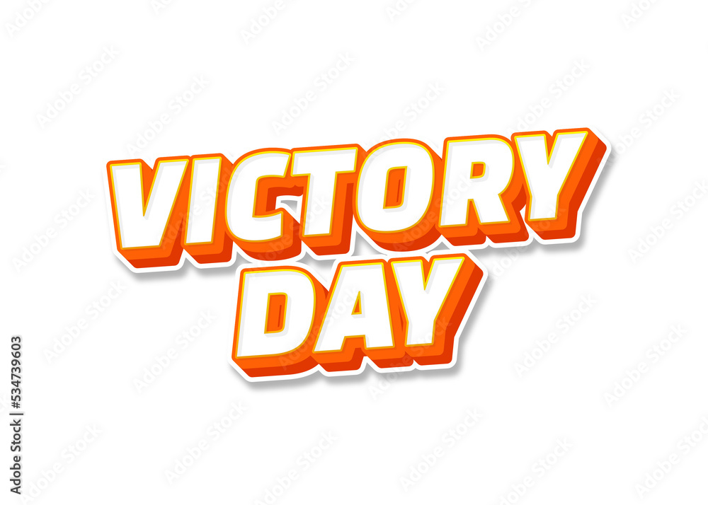 Victory day PNG image 3d text effect design Stock Illustration | Adobe ...