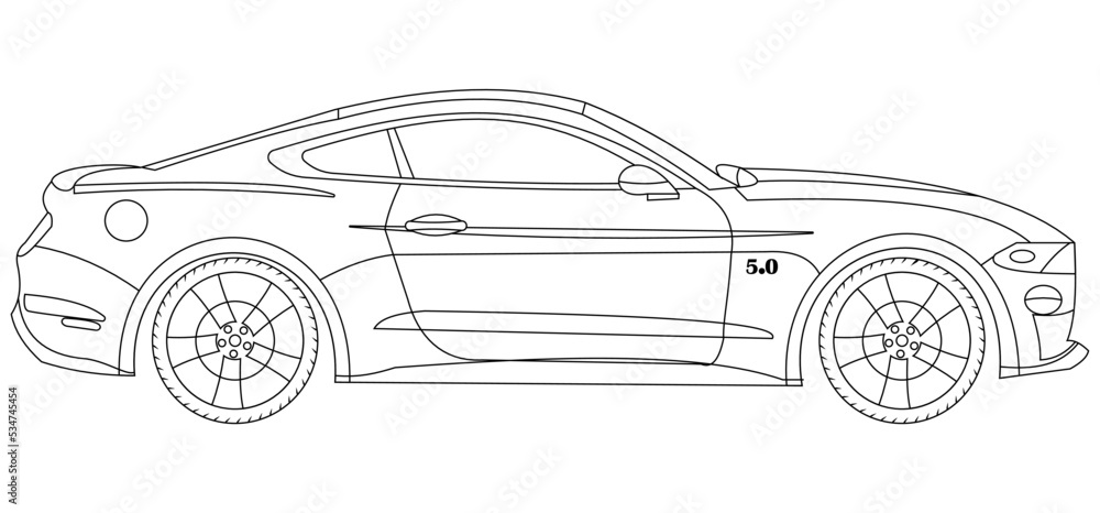 ford mustang mach outline Stock Vector | Adobe Stock