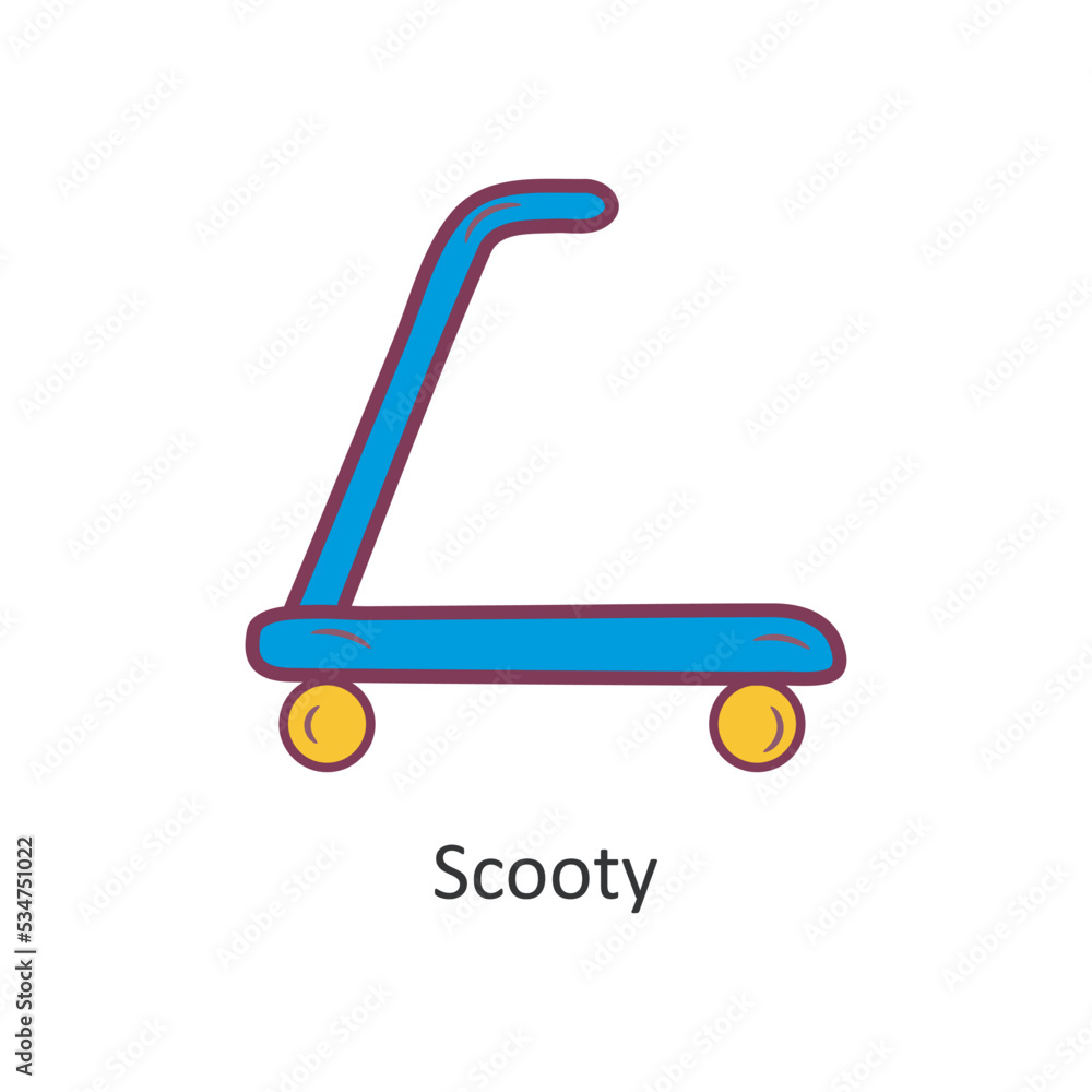 Scooty Vector Filled outline Icon Design illustration. Travel Symbol on ...