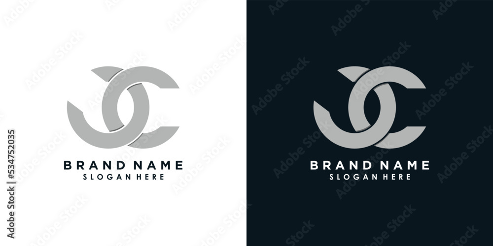 letter c and c logo design vector with icon shield creative Stock ...