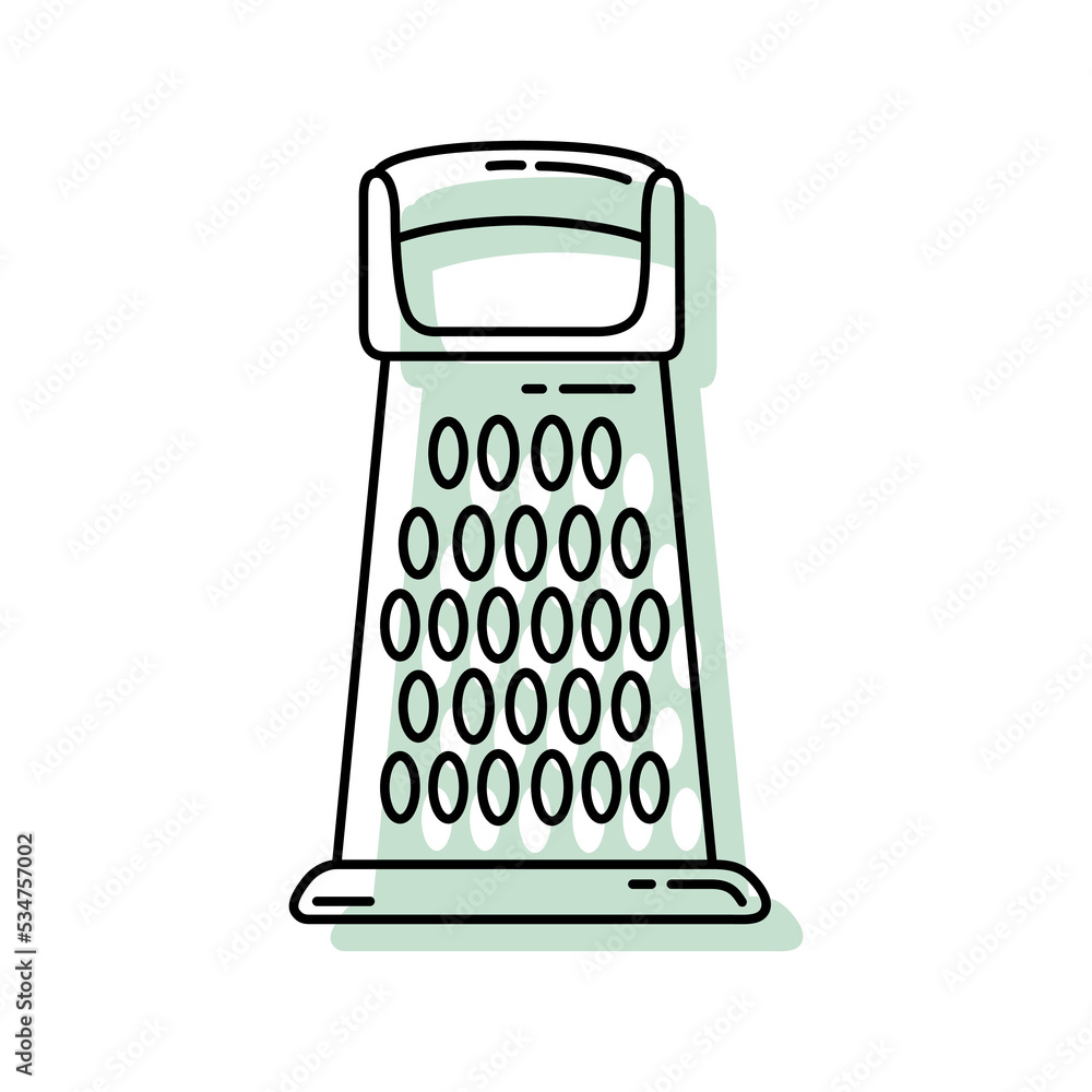 Vector black and white illustration with a colored background in a hand ...