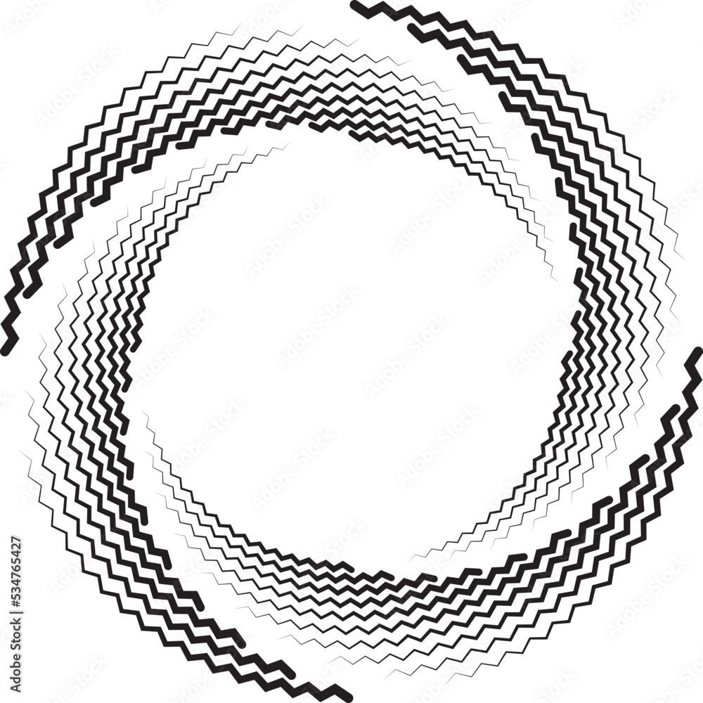 Dotted, dots, speckles abstract concentric circle. Spiral, swirl, twirl ...