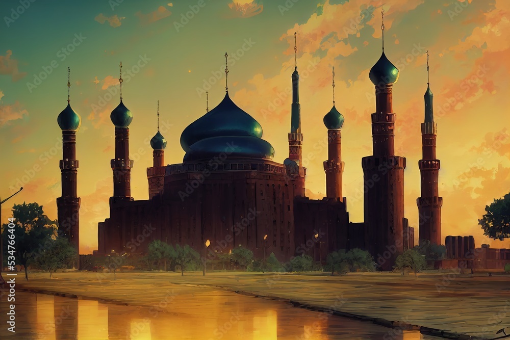 anime style, GROZNY RUSSIA SEPTEMBER 29 2021 The Heart of Chechnya ...