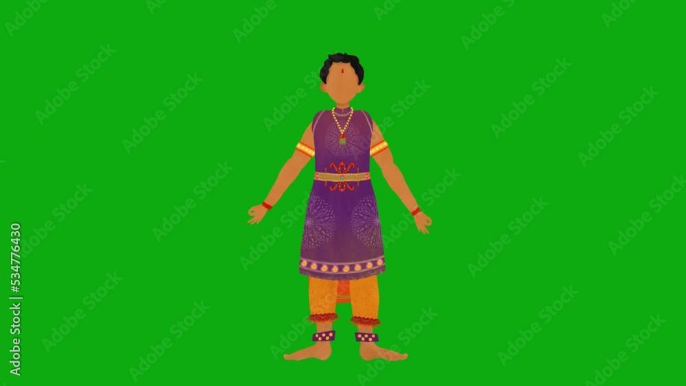 Indian Male Dancer animation on a green screen. Indian Male Dancer ...