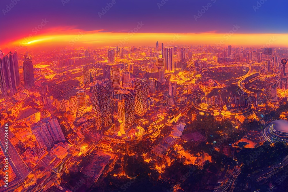 toon drawing toon drawing Kuala Lumpur Malaysia June Aerial view ...