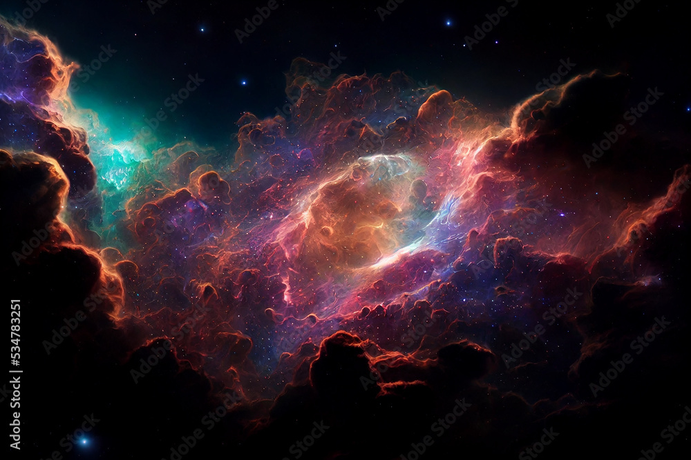 Magnificent Cosmic Nebula 3D Visualization Art Work Awesome Abstract ...
