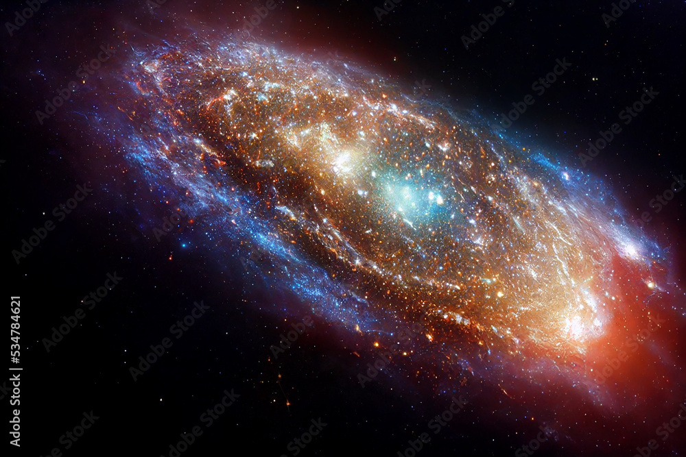 Spiral Galaxy in Deep Space 3D Visualization Conceptual Art Spectacular ...