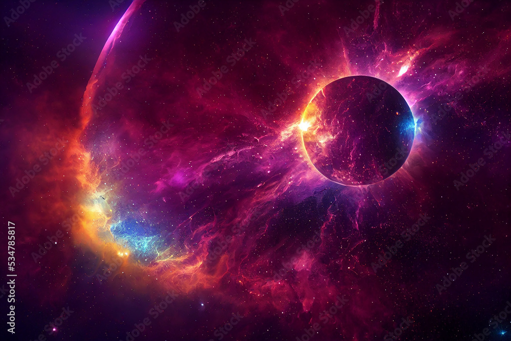 Birth of the Planet in Deep Space 3D Art Work Colorful Awesome Abstract ...