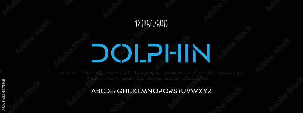 tech vector font typeface unique font design. Typeface urban style ...