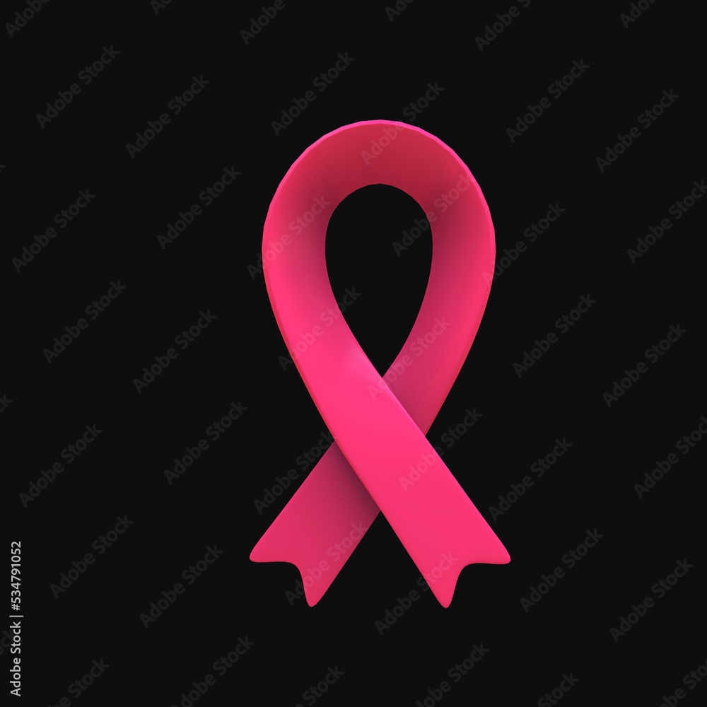 3d rendering breast cancer day awareness pink ribbon 3d icon sigh ...