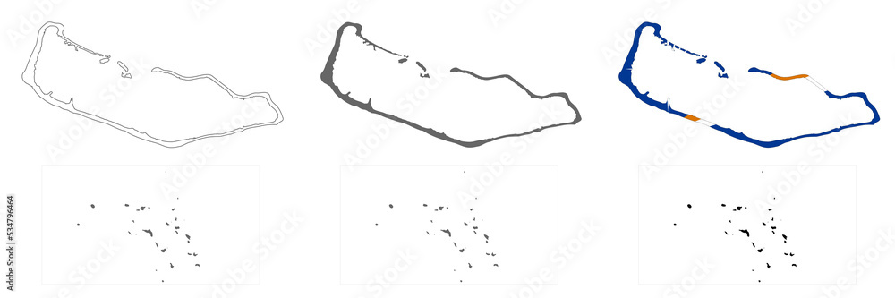 Poster Highly detailed Marshall Islands with Majuro map with borders ...