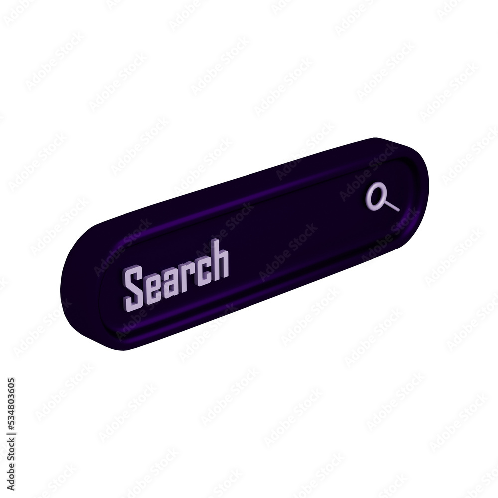 3D Rendering search bar cinema black and purple Stock Illustration ...