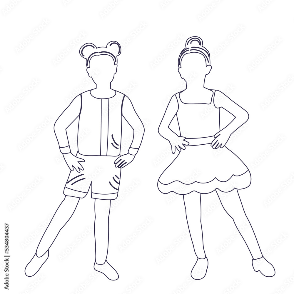 kids sketch ,outline isolated vector Stock Vector | Adobe Stock
