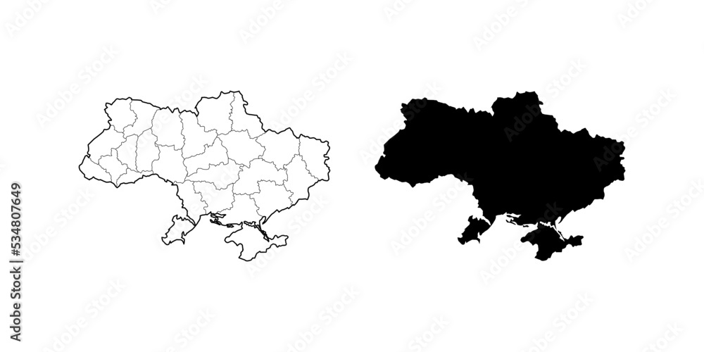 Ukraine map vector, Ukrainian political territory. National shape ...