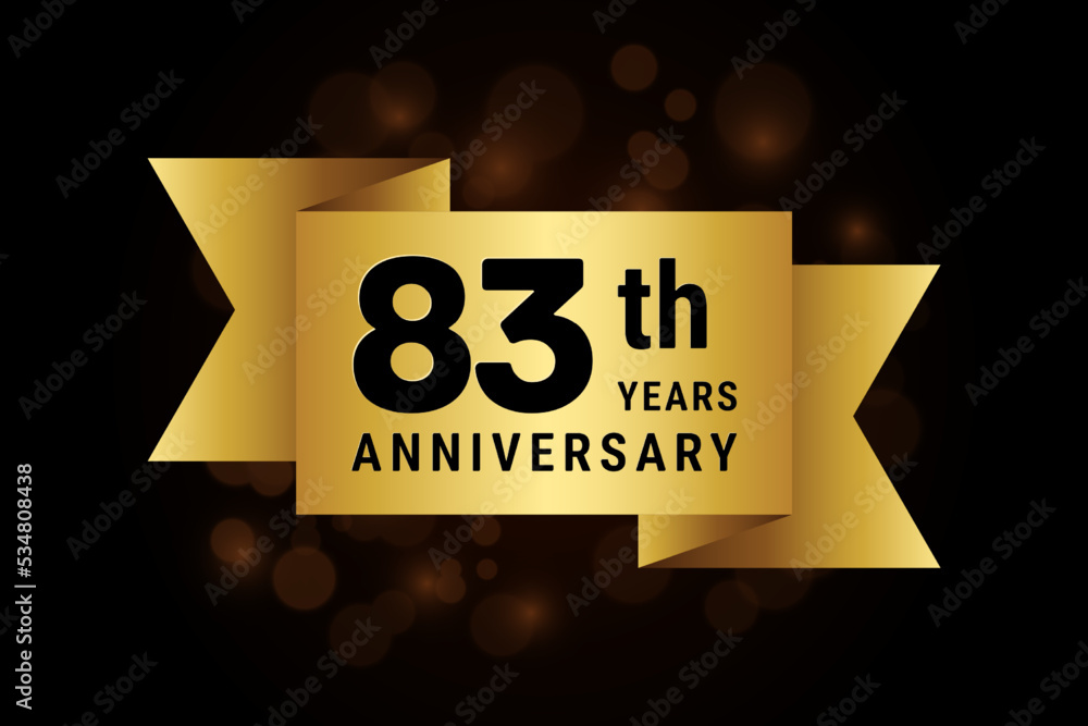 83 Years anniversary, anniversary celebration template design with gold ...