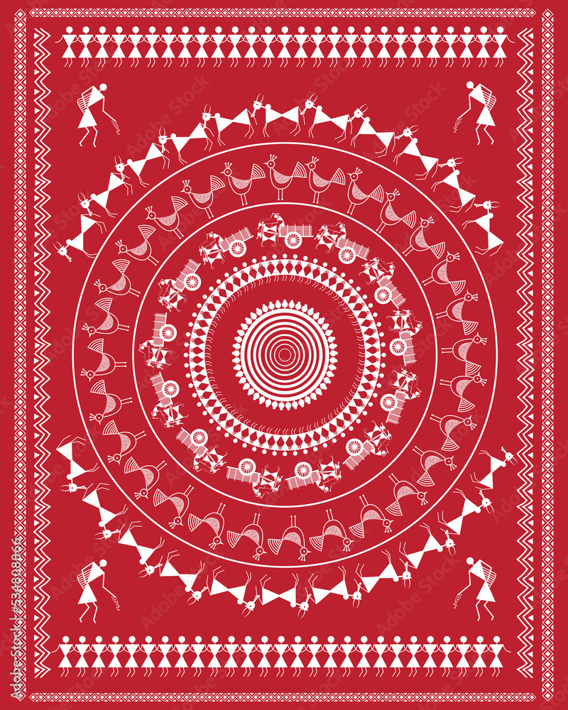Warli art of indian farming process, Working in farm, Living style in ...