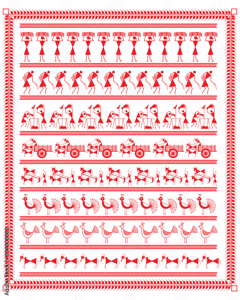 Warli art of indian farming process, Working in farm, Living style in ...