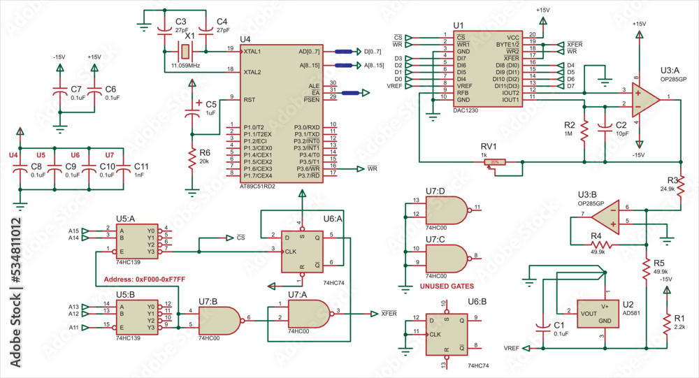 Vector Electrical Circuit A Complex Large Electrical Circuit Of An