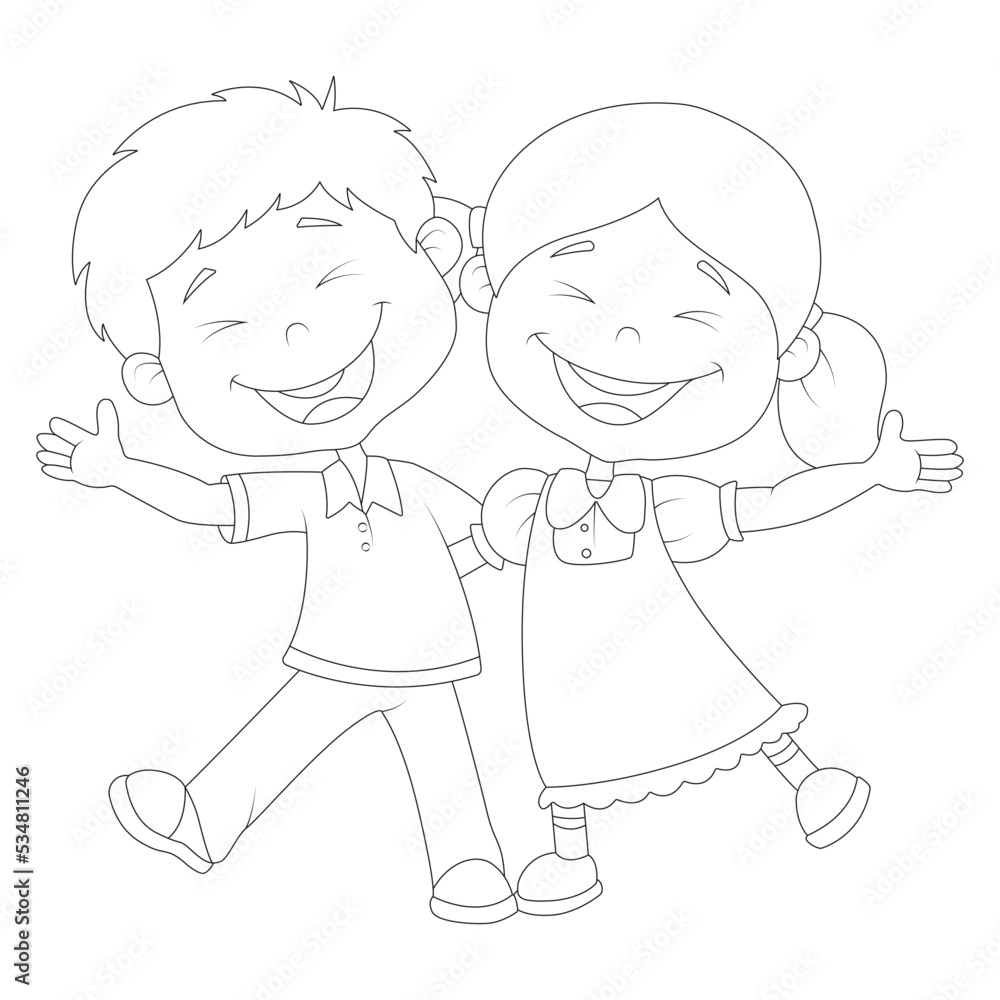 funny kids activities coloring page for children Stock Vector | Adobe Stock