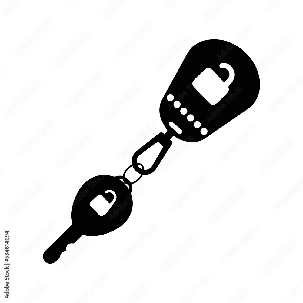 Car lock control key icon | Black Vector illustration | Stock Vector ...