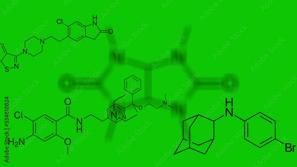 Chemical structures from pharmaceutilcas, vitamins and other compounds ...