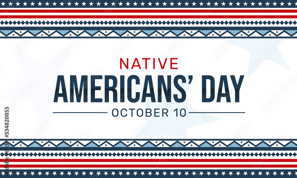 Native Americans' Day Traditional Design in Red and Blue Patriotic ...