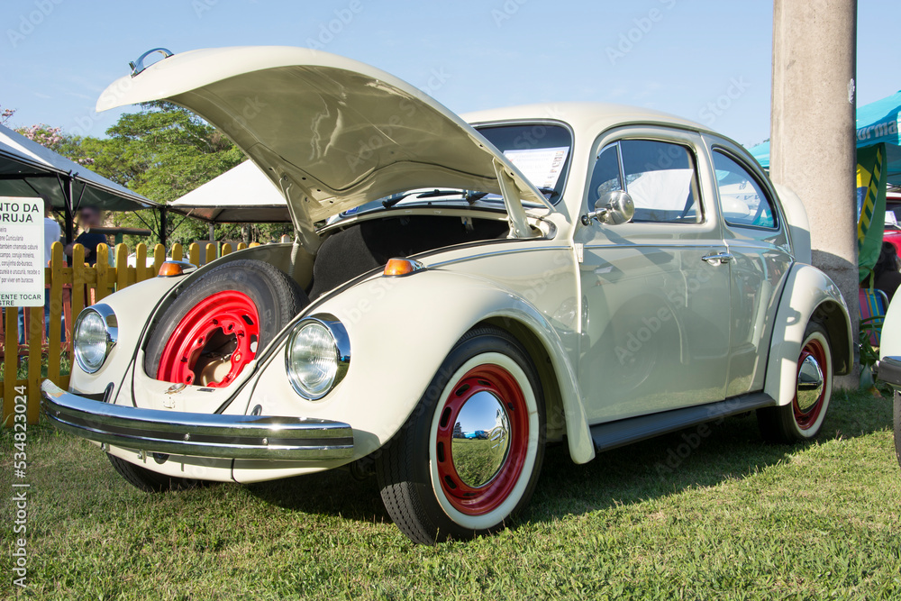 Vehicle Volkswagen Fusca 1973 (beetle) on display at vintage car show ...