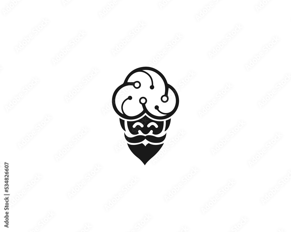 Professional Tech Guru Logo Icon. Tech Turban Like a Cloud, Vector ...