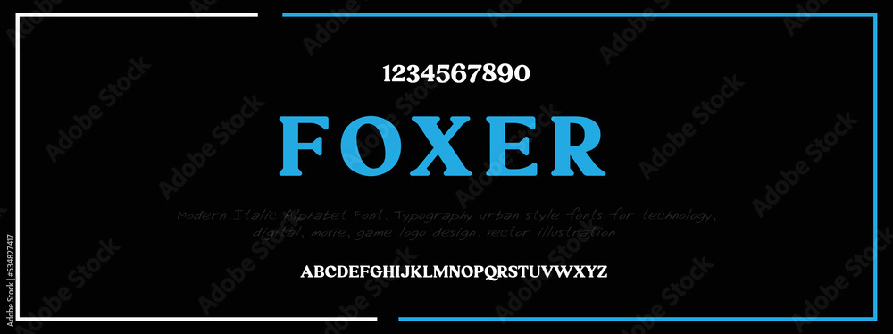 FOXER Tech vector font typeface unique font design. Typeface urban ...