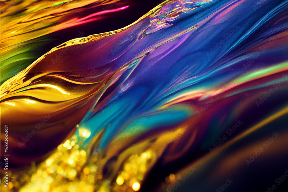 Abstract and pattern background in intense iridiscent light colors ...