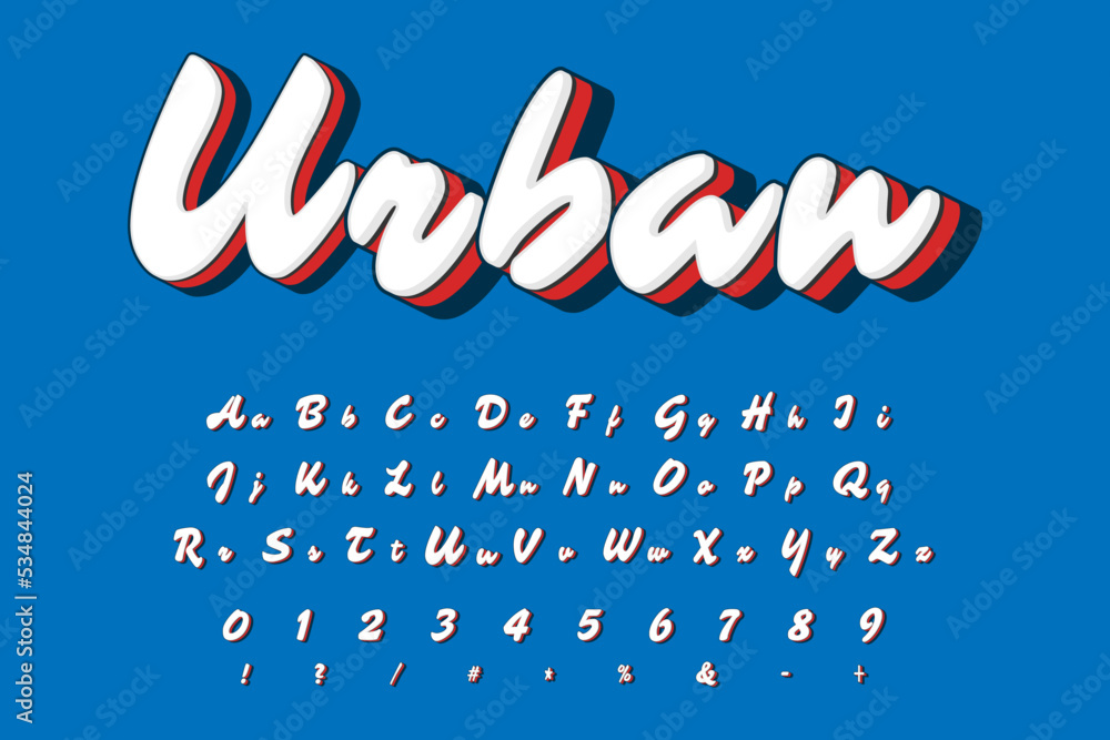 Modern urban alphabet design vector, font effect graffiti youth style ...