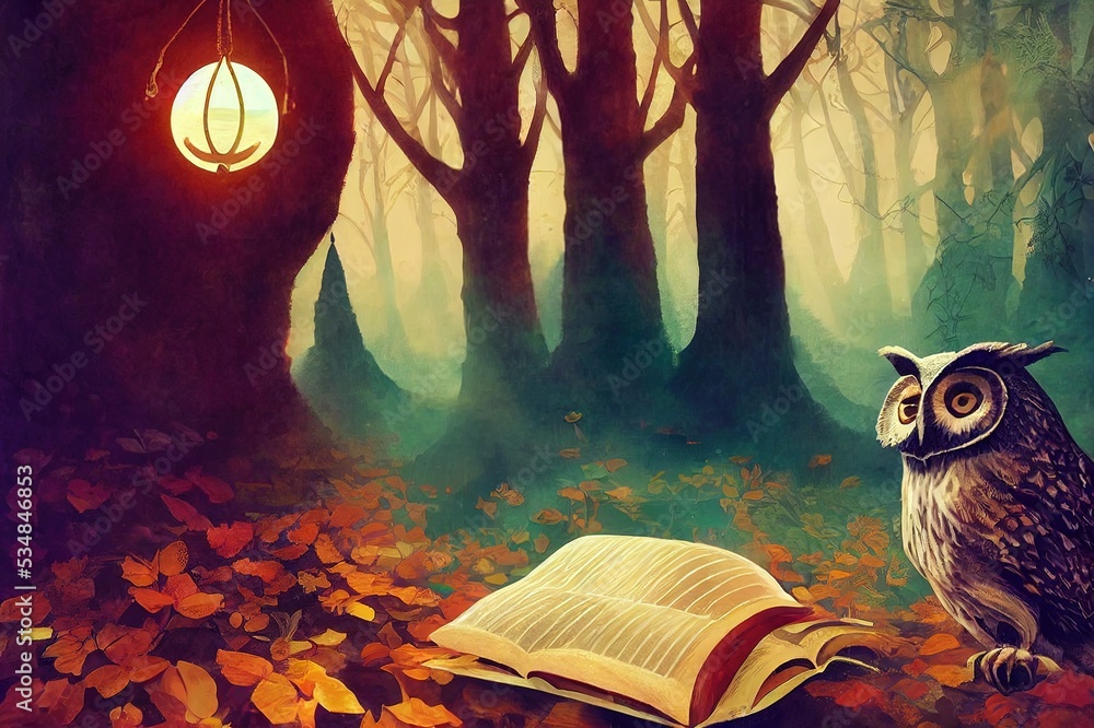 Fantasy wise sleeping owl is the keeper of secrets holds golden key to ...