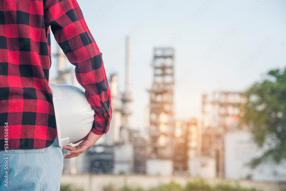 Engineer woman hands holding hardhat white work helmet hard hat for ...