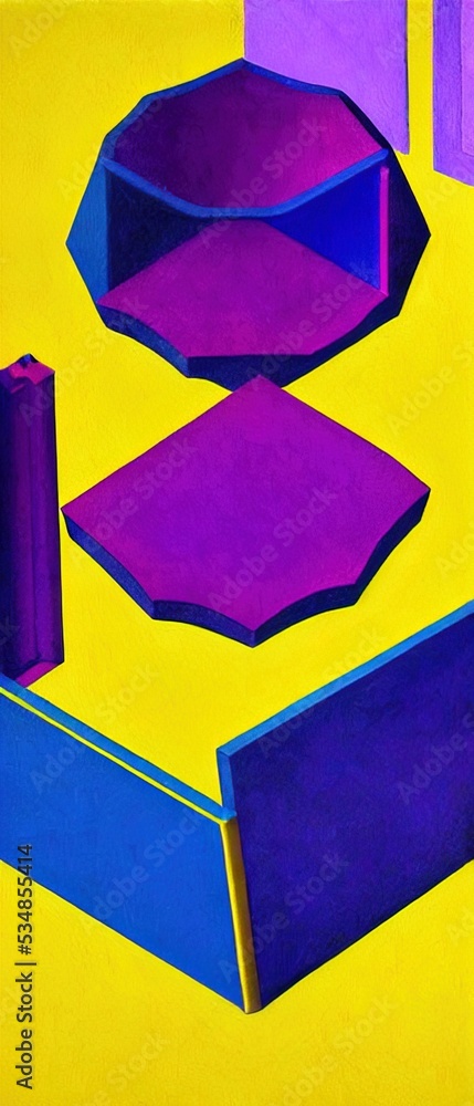 highly detailed background image blue Heptagon and Yellow Rectangle ...