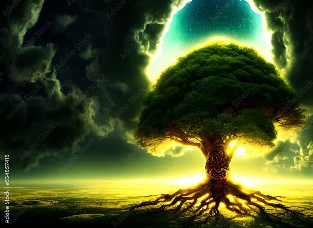 The Tree of Life is a symbol of life and rebirth. In this illustration ...