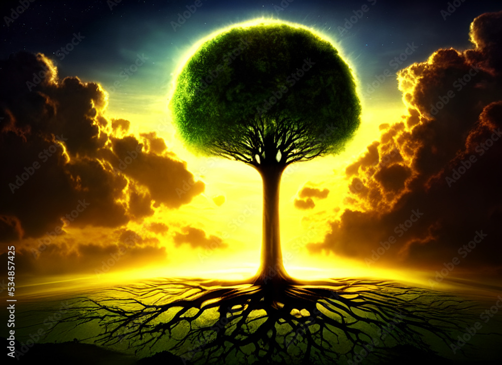 The Tree of Life is a symbol of life and rebirth. In this illustration ...