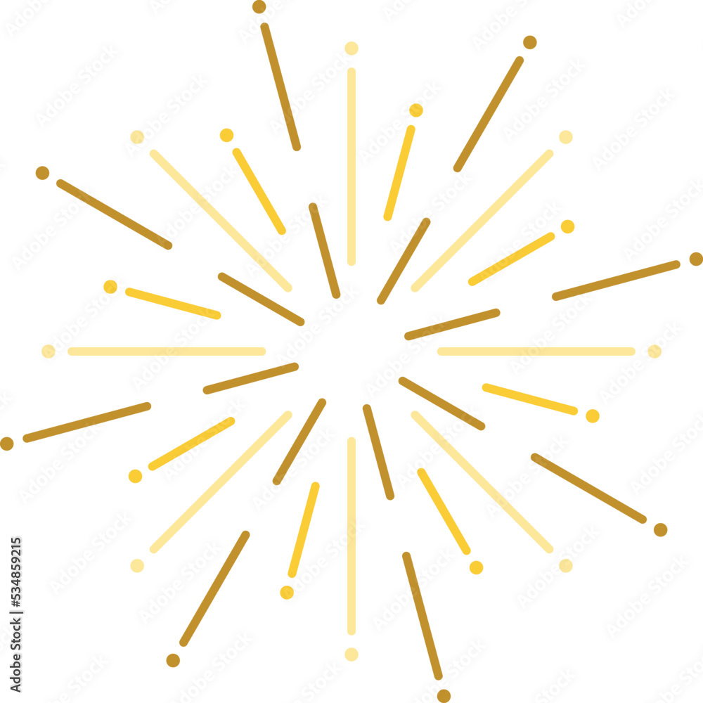 Star shape gold fireworks explosion pattern. Flat art deco style star ...