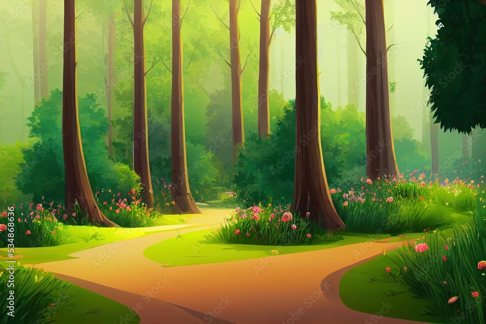 Forest Cartoon Background