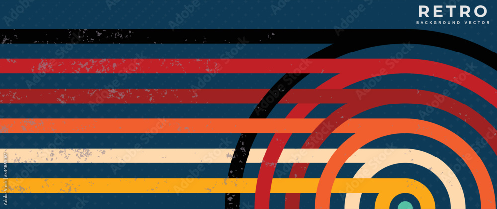 Abstract colorful 70s background vector. Vintage retro style wallpaper ...