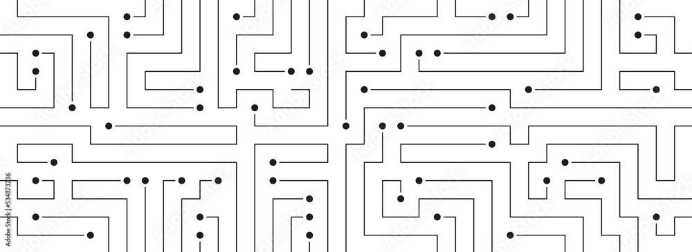 Future circuit board connect dots and lines banner background template ...