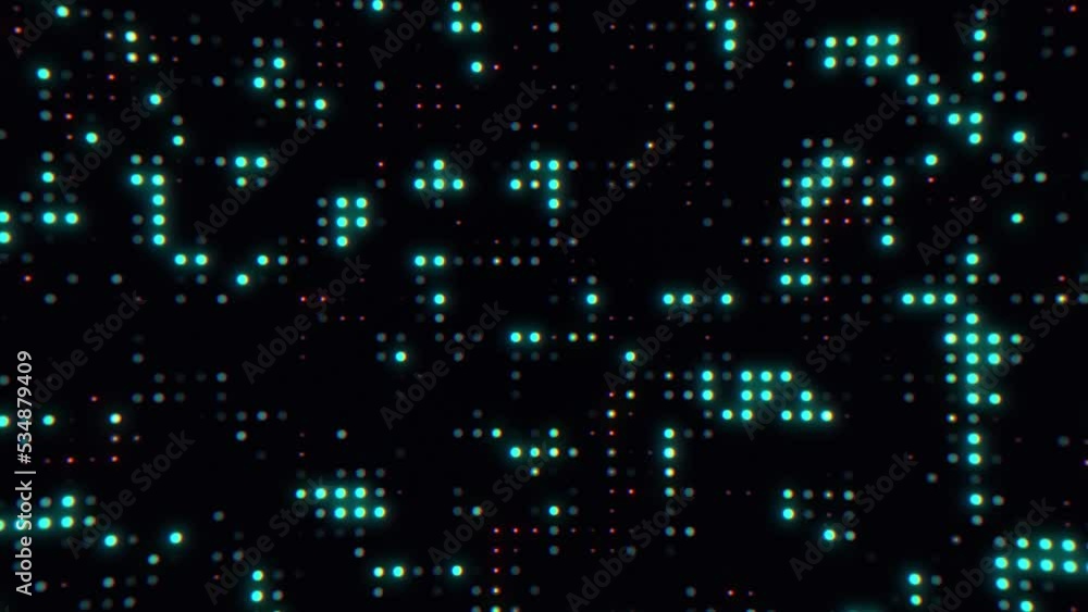 binary code background, green turquoise blue digital background video, green neon light ...