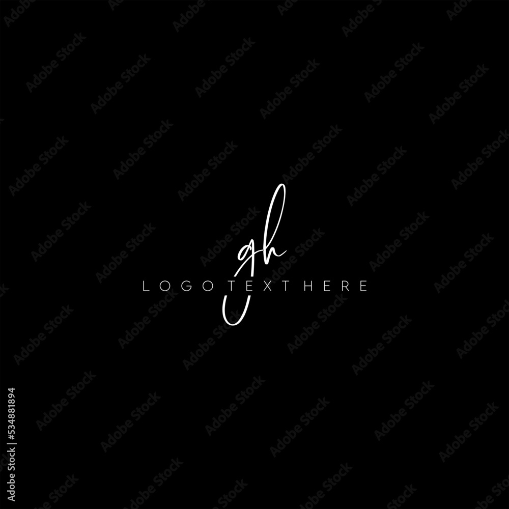GH logo, Hand Written GH logo, GH letter logo, Script logo, modern logo ...