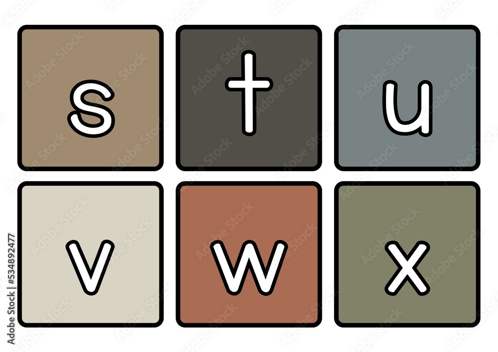 ASL Alphabet Hand Sign Matching Flashcards - 9 Stock Illustration ...