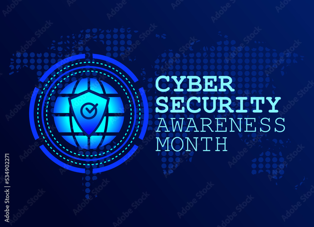 vector graphic of cyber security awareness month good for cyber ...